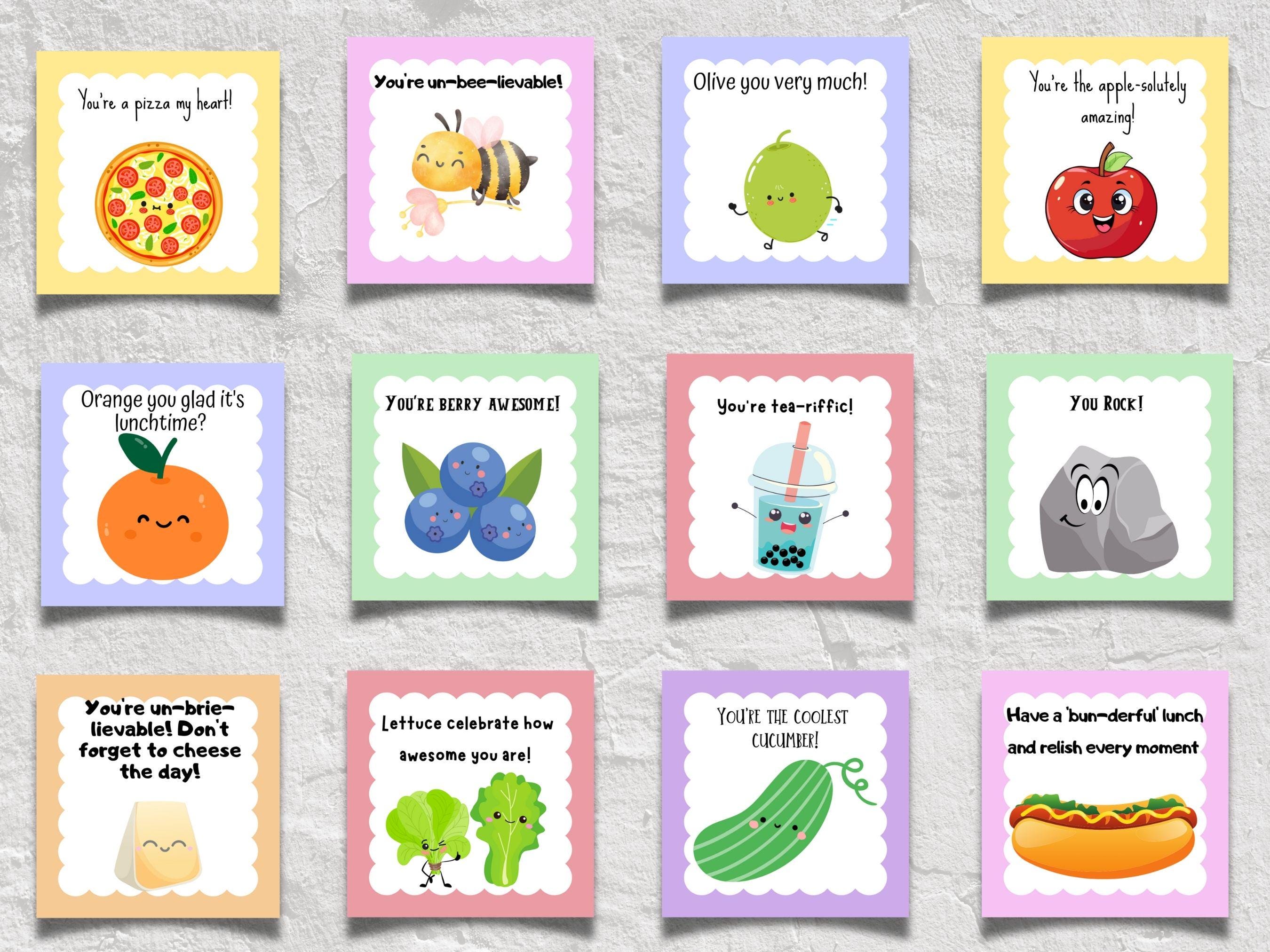 50 Lunch Box Notes School Lunch Note Card Lunch Box Love Note Card ...