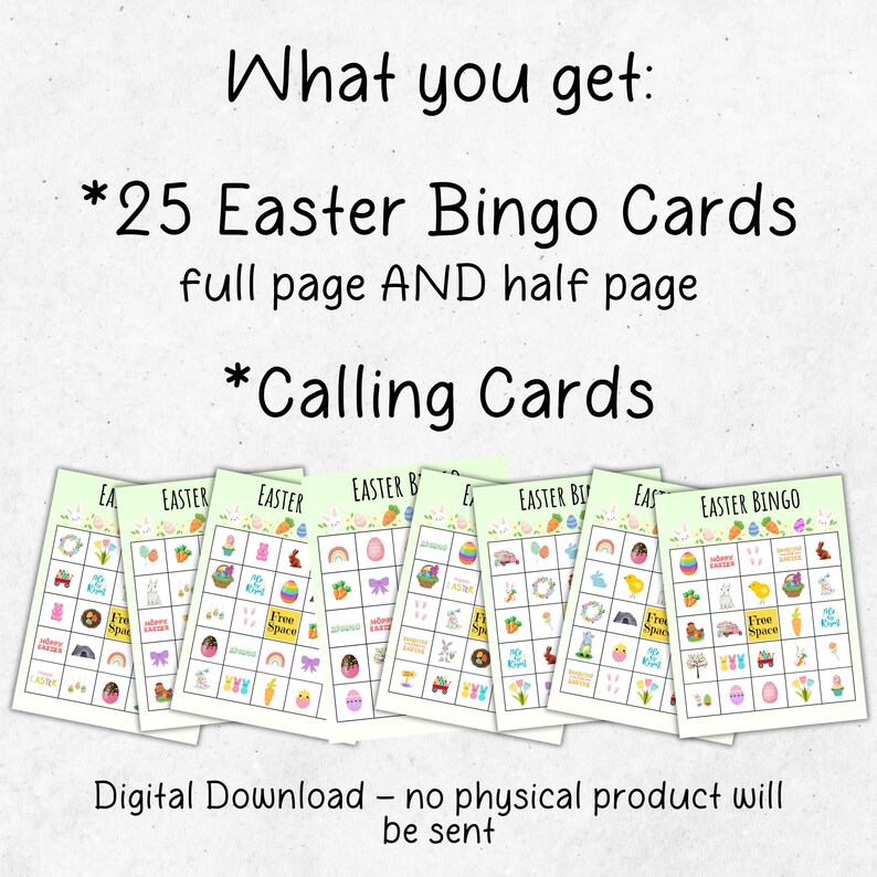Kid Activity Easter Bingo Game for Kids Easter Basket Teen Easter Game ...