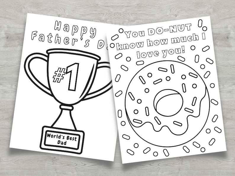 Personalized Coloring Gift to Dad Father Day Card Coloring Page Toddler ...