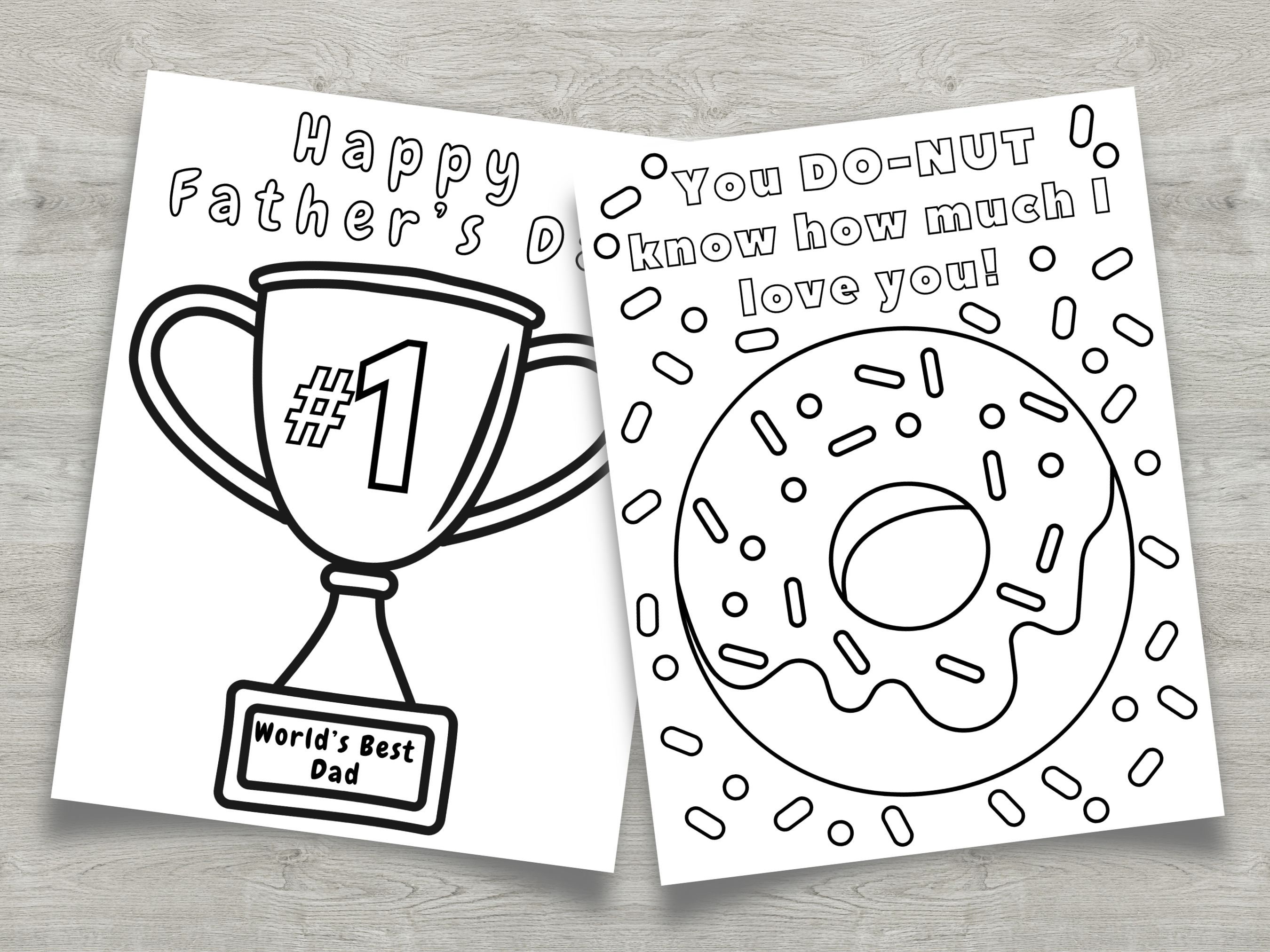 Personalized Coloring Gift to Dad Father Day Card Coloring Page Toddler ...
