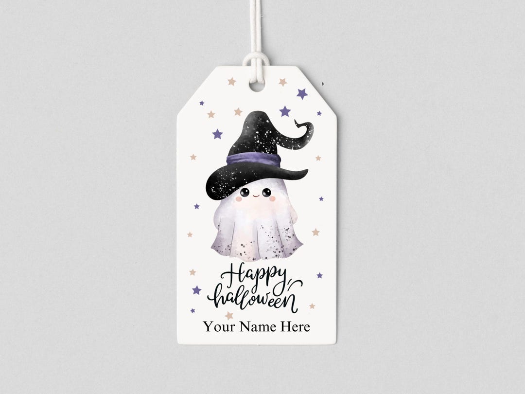Editable Halloween Printable Cute Ghost Gift Tag Downloadable Favor Tag ...