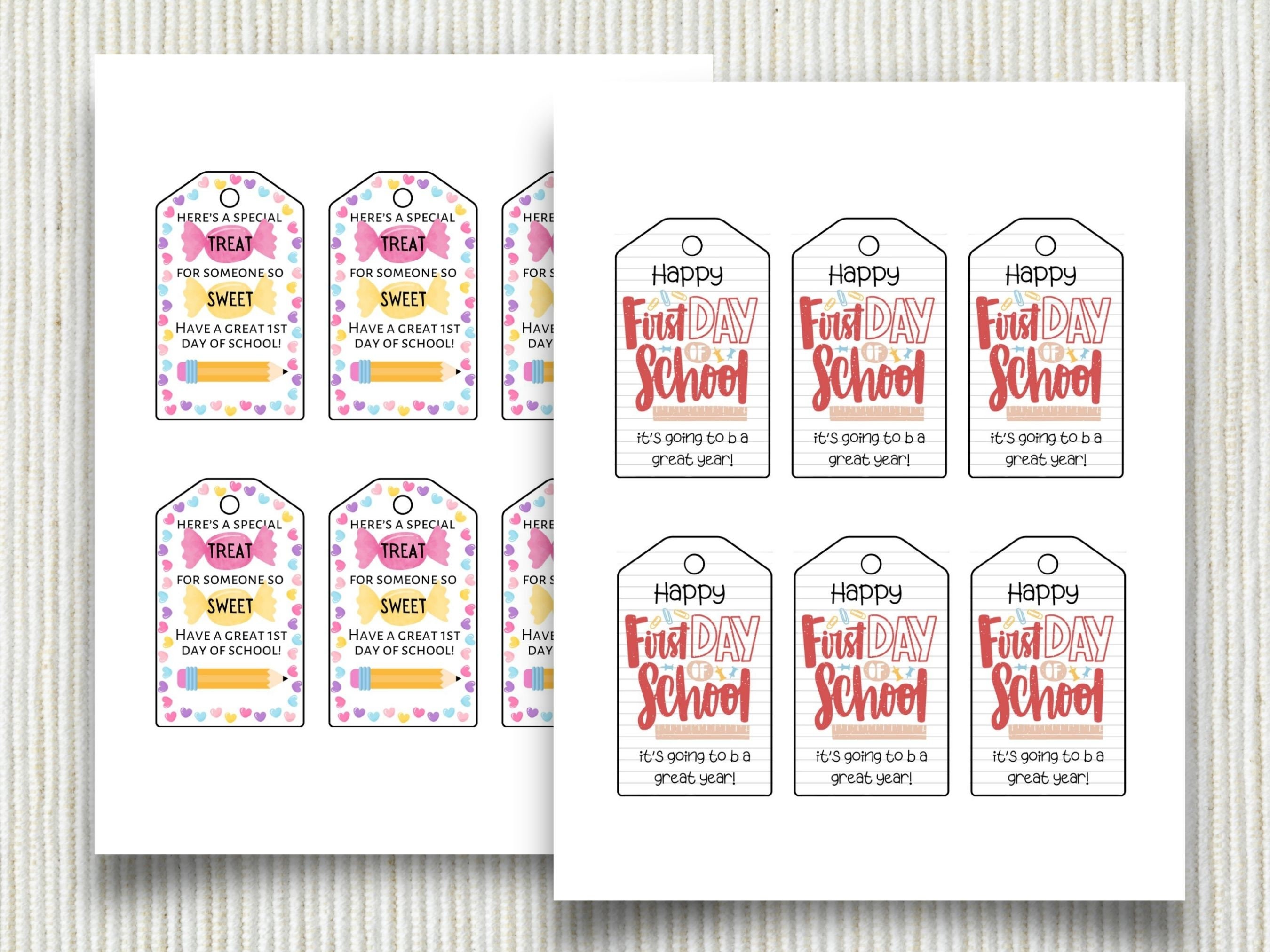 First Day of School Gift Tag Printable Kindergarten Gift Downloadable ...