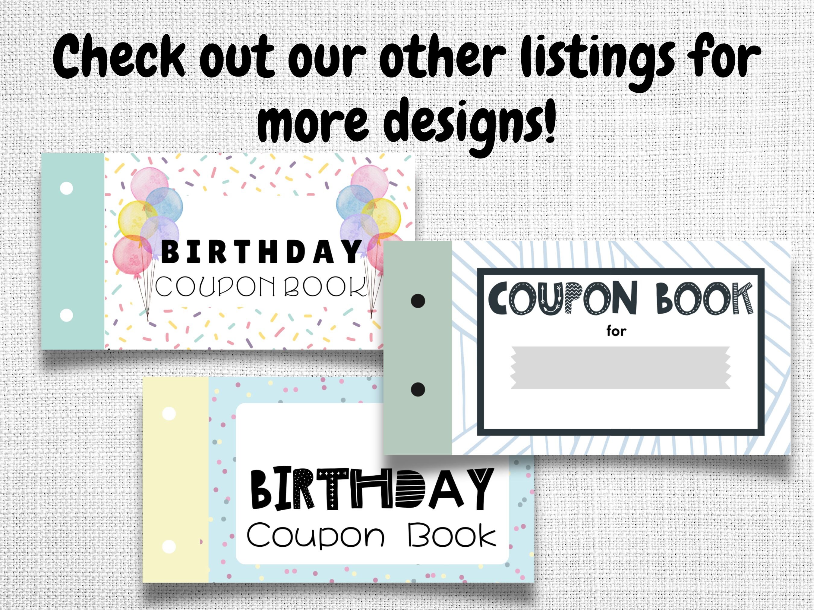 Personalized Coupon Book Mom Birthday Gift From Kid Sibling Gift Coupon ...