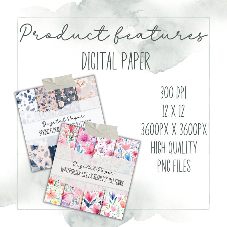 Printable Pastel and Vintage Floral Design Patterns | 8 Beautiful ...