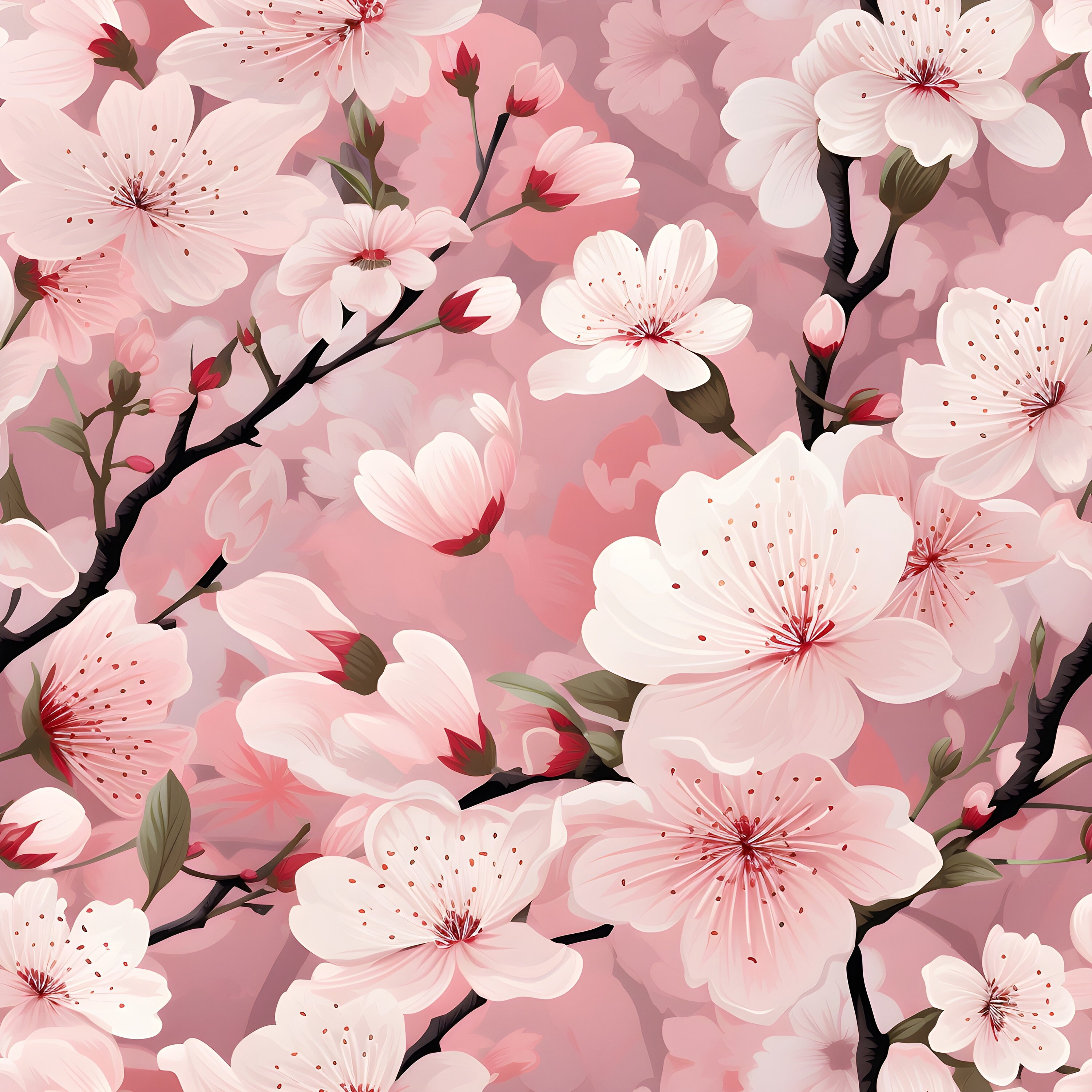Printable Cherry Blossom Digital Paper 8 Seamless Floral Patterns ...