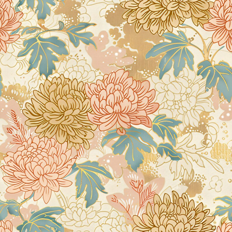Printable Japanese Blossom VOL 2 | Digital Paper | 8 Seamless Japanese ...