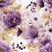 Printable Purple and Gold Floral Design Digital Paper 10 Seamless ...