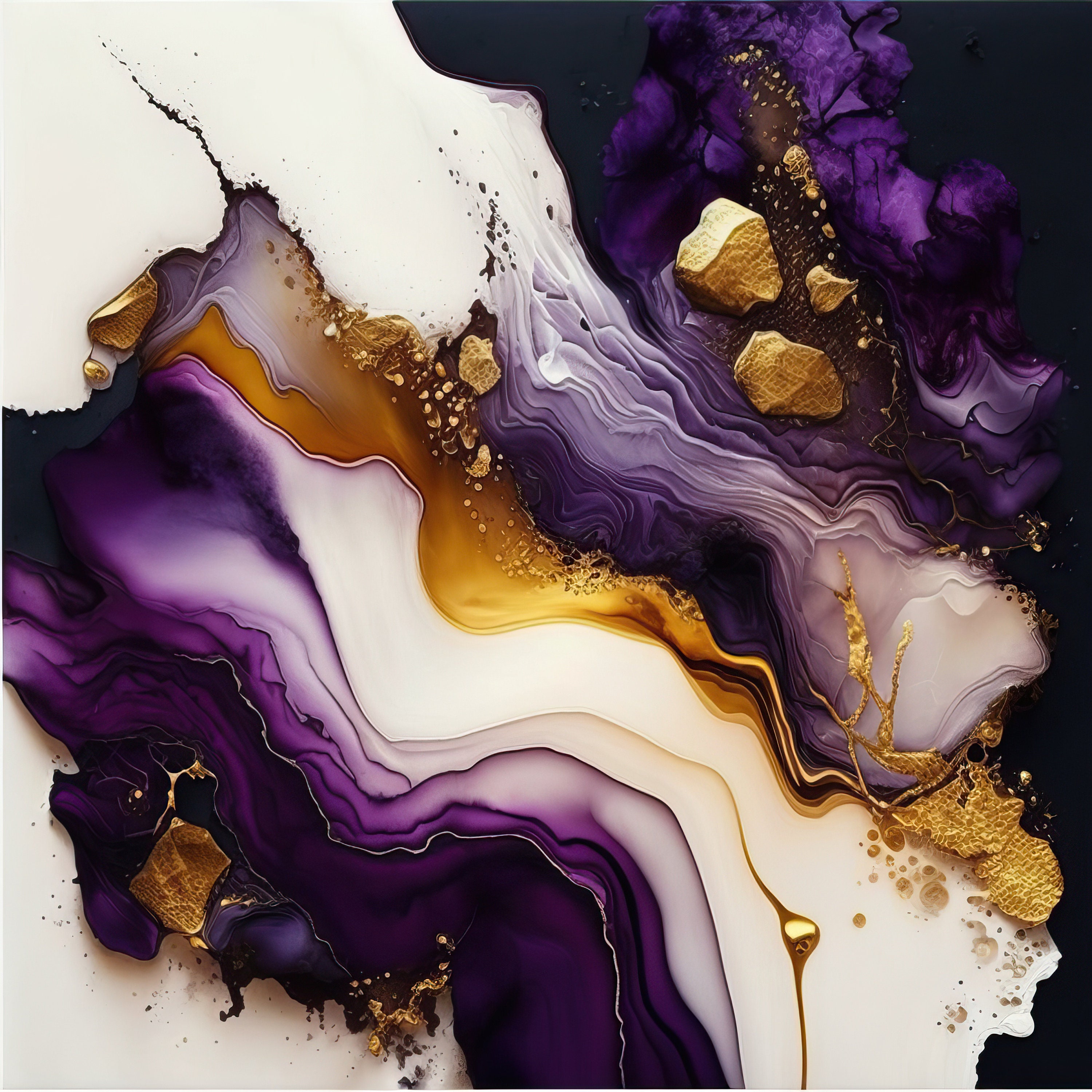 Printable Purple Gold Abstract Digital Paper 8 Seamless Patterns ...