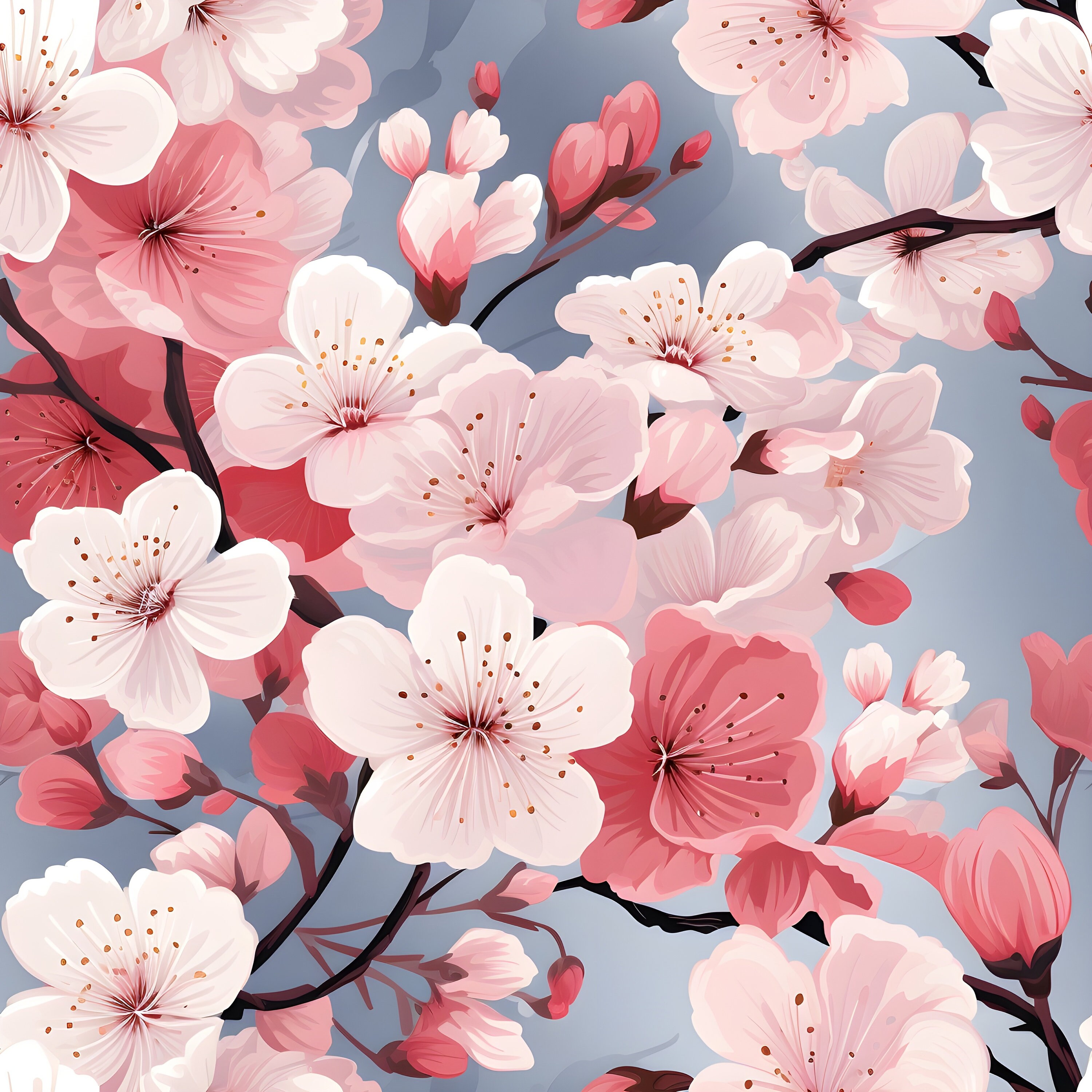 Printable Cherry Blossom Digital Paper 8 Seamless Floral Patterns ...