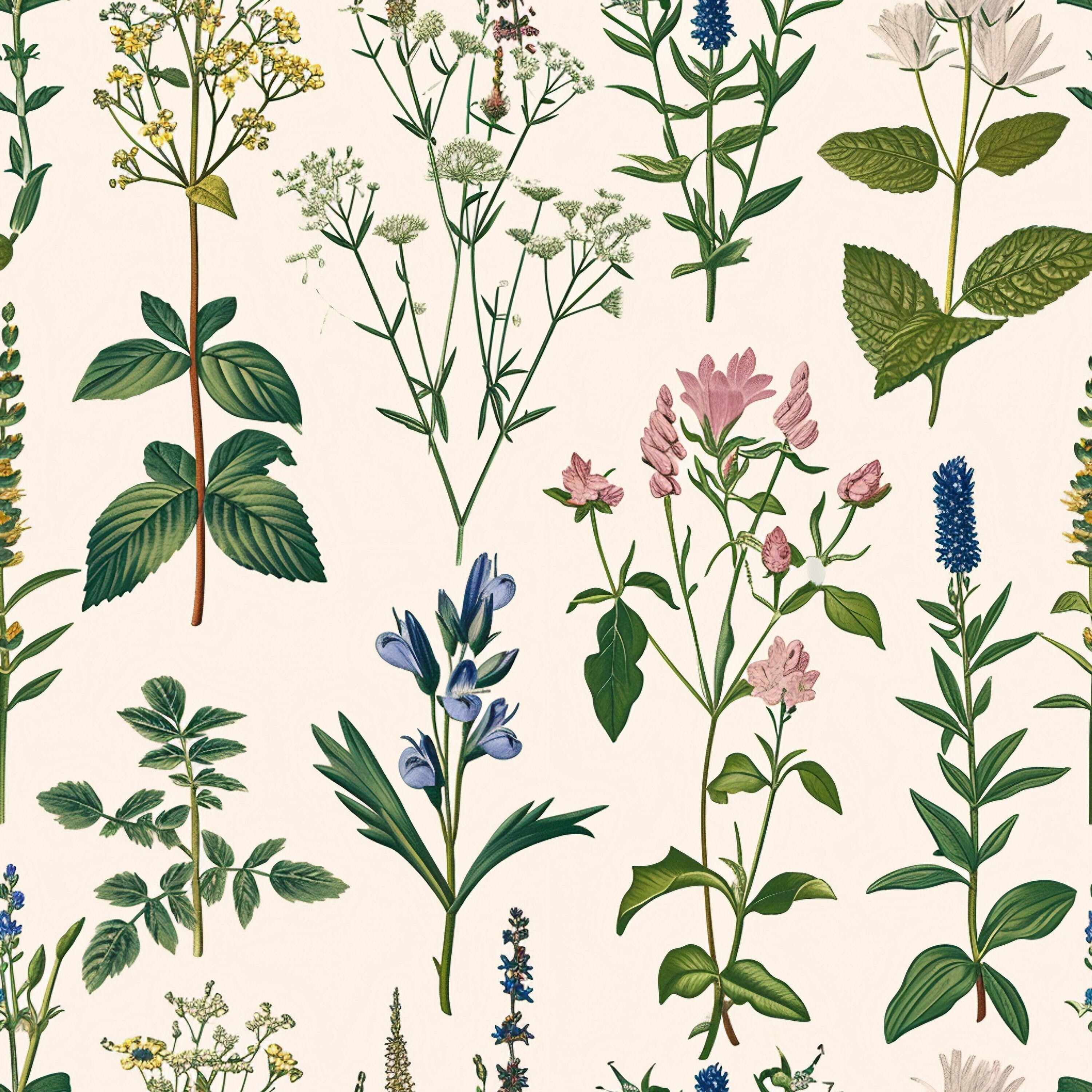 Printable Green Botanical Design Digital Paper 8 Seamless Patterns ...