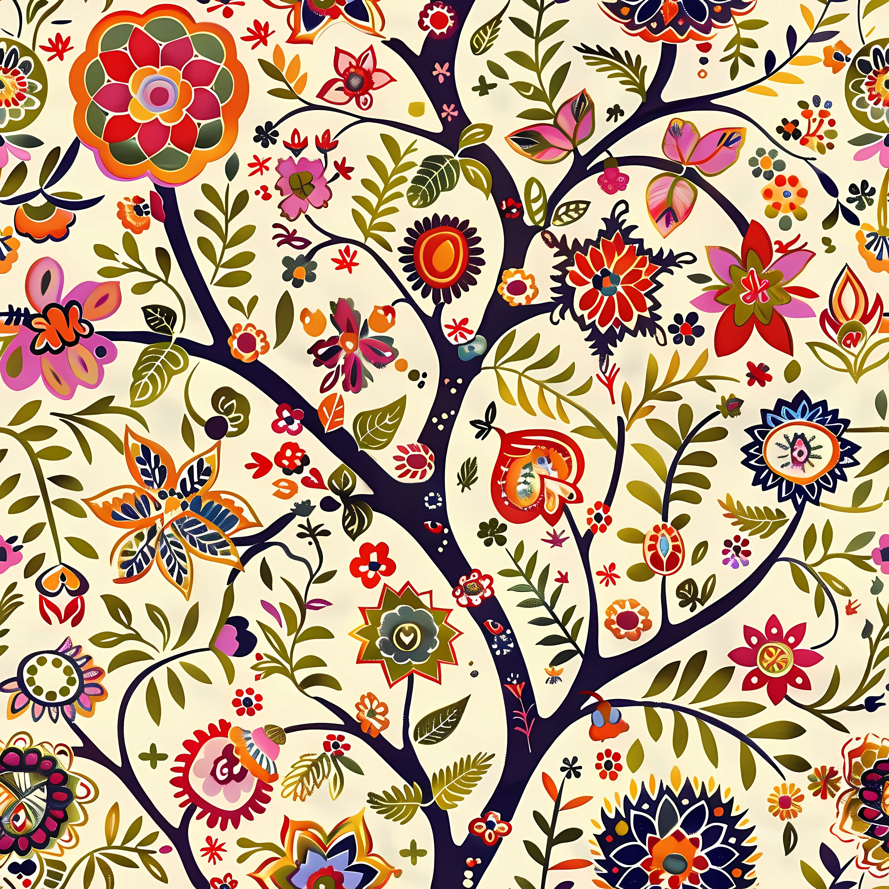 Printable Indian Inspired Floral Designs VOL. 1 | Digital Prints | 8 ...