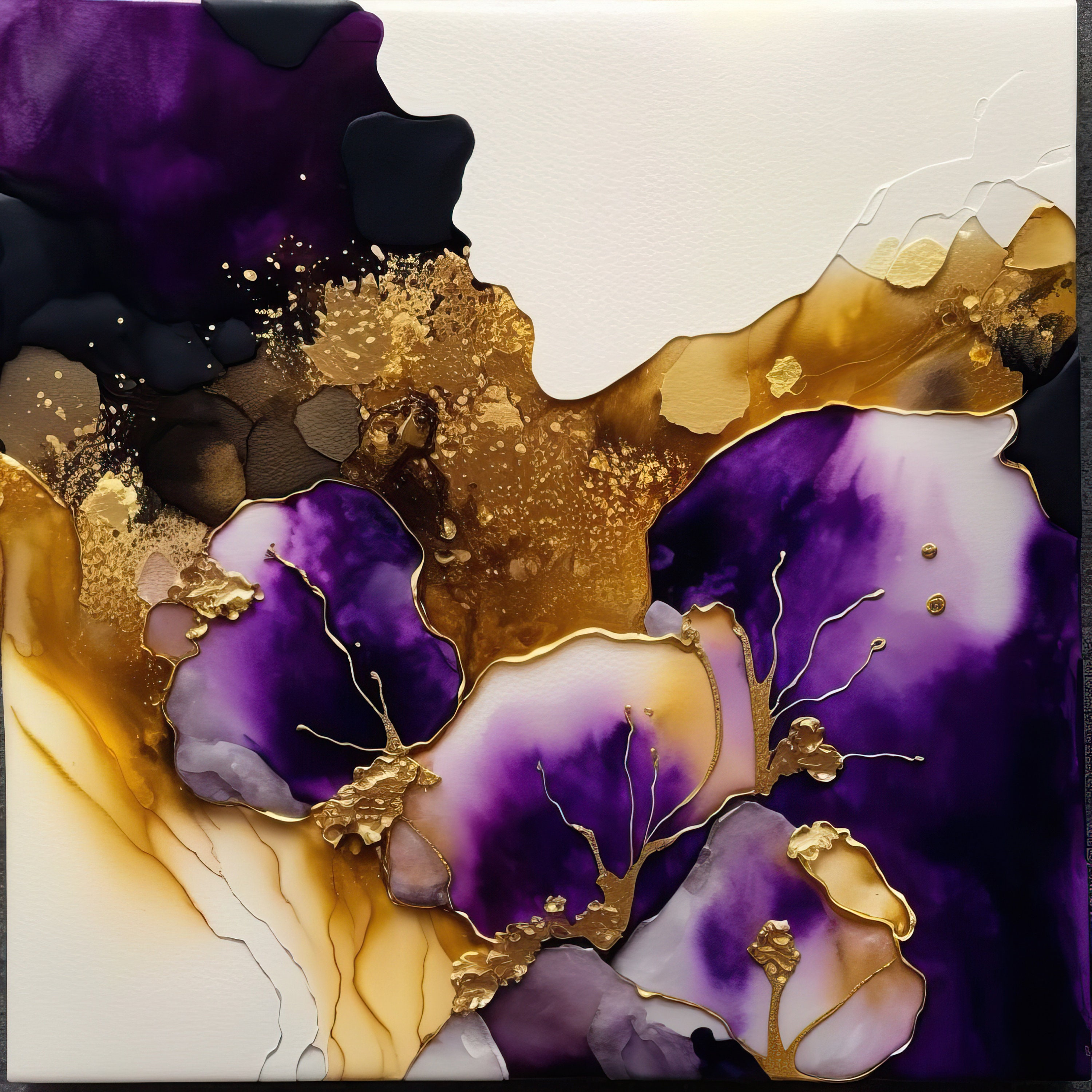 Printable Purple Gold Abstract Digital Paper 8 Seamless Patterns ...