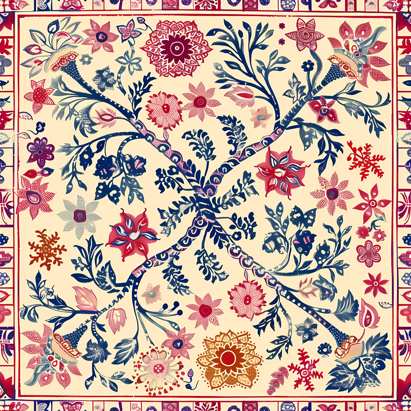 Printable Indian Inspired Floral Designs VOL. 1 | Digital Prints | 8 ...