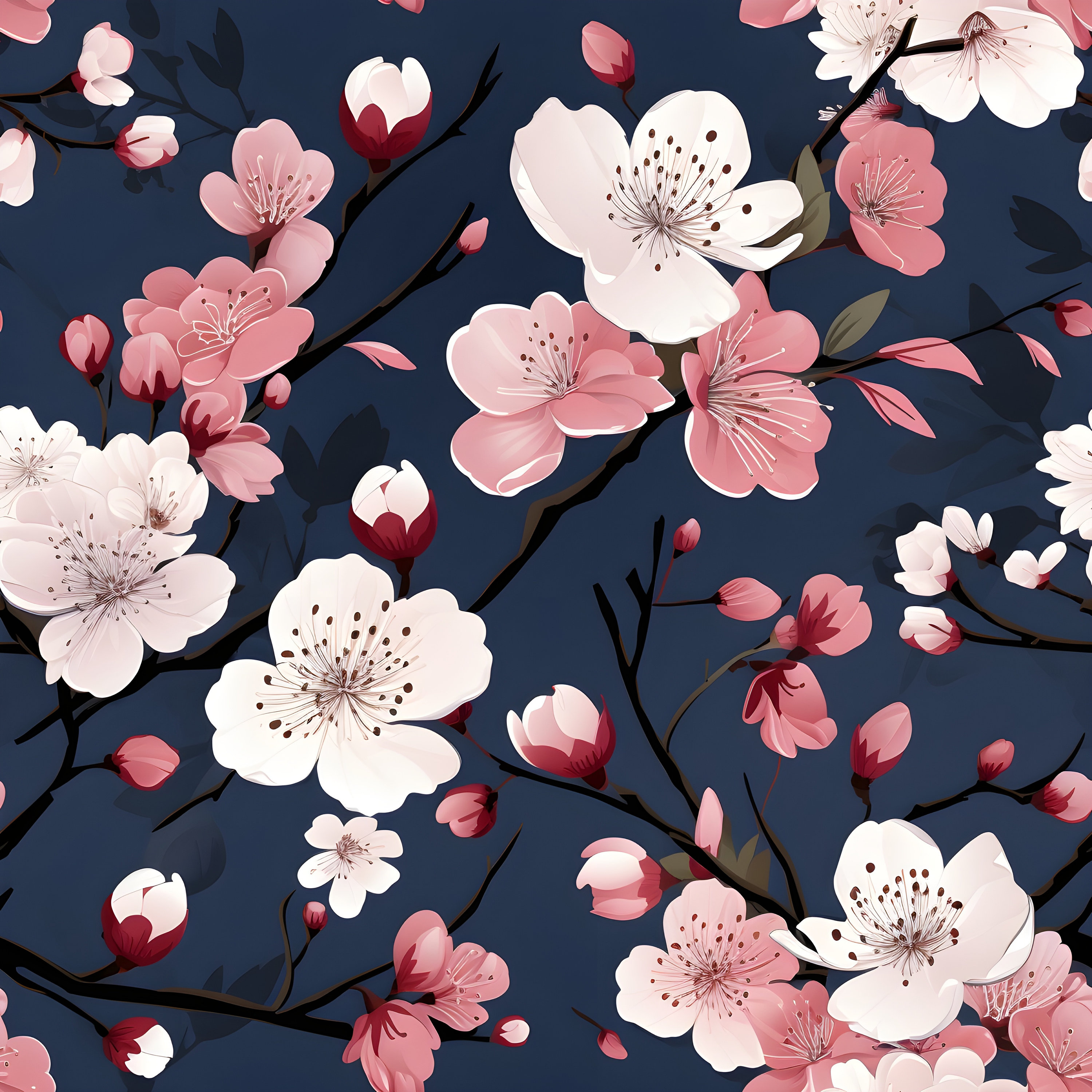 Printable Cherry Blossom Digital Paper 8 Seamless Floral Patterns ...