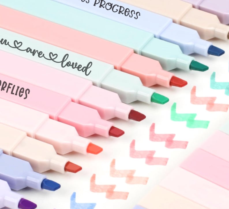 Custom Highlighter Set of 12 | Ombre Muted Highlighters | Teacher End ...