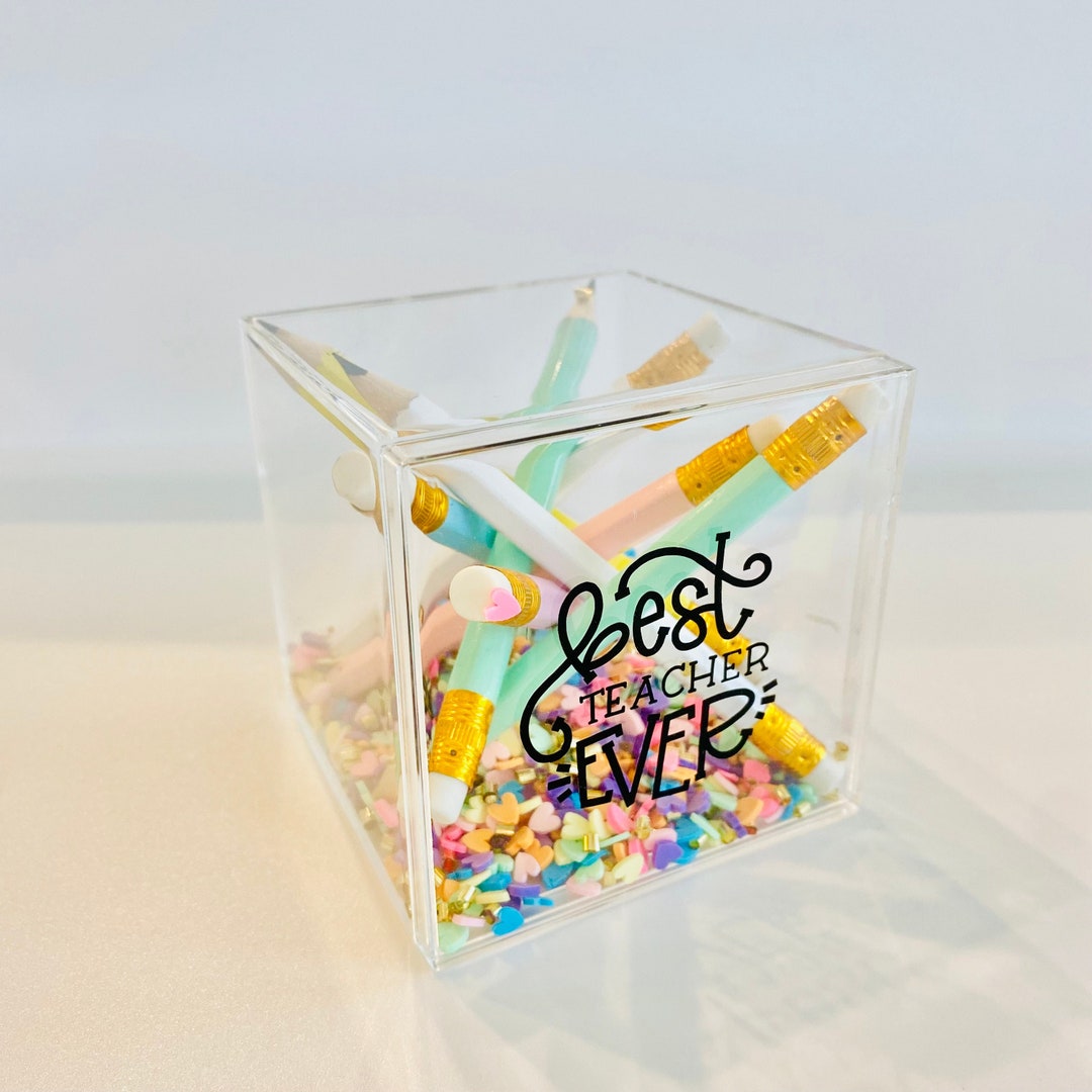 Custom "pencils" Teacher Desk Cube | Teacher Appreciation | End of Year ...