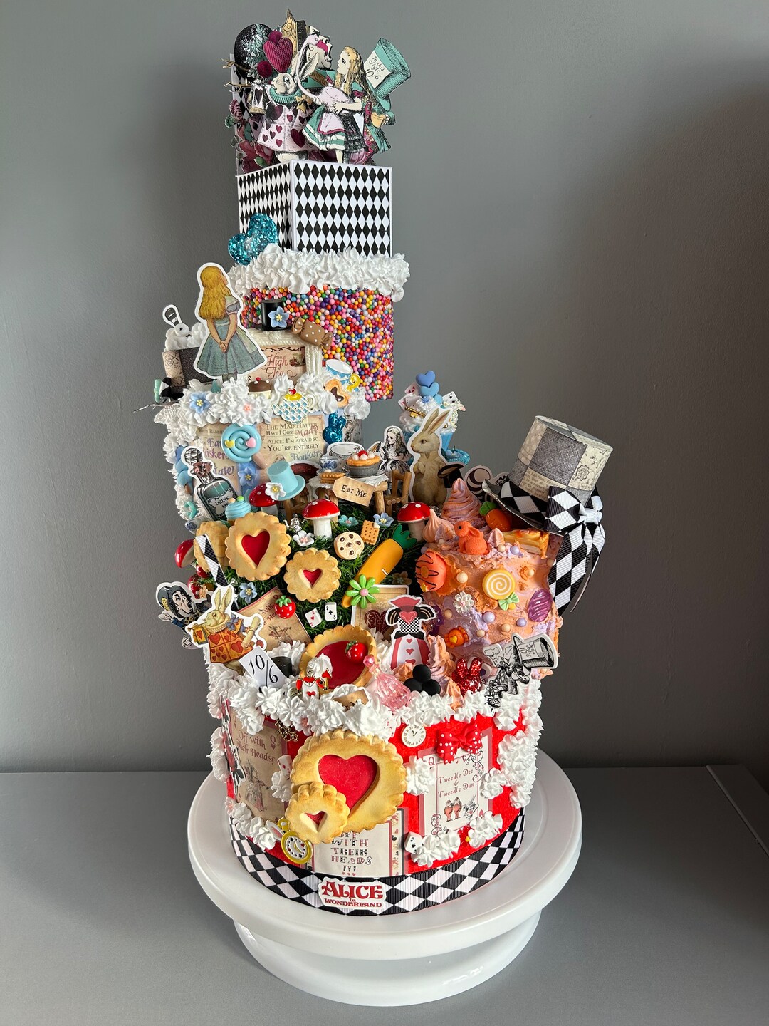 Alice in Wonderland Fake Cake Prop Whimsical Cake Decoration - Etsy