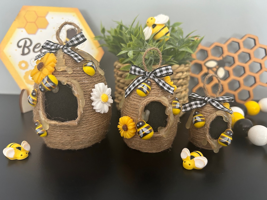 Fake Mini Honey Bee Hives X3 Tiered Tray Decor Honey/hive Bee Prop ...