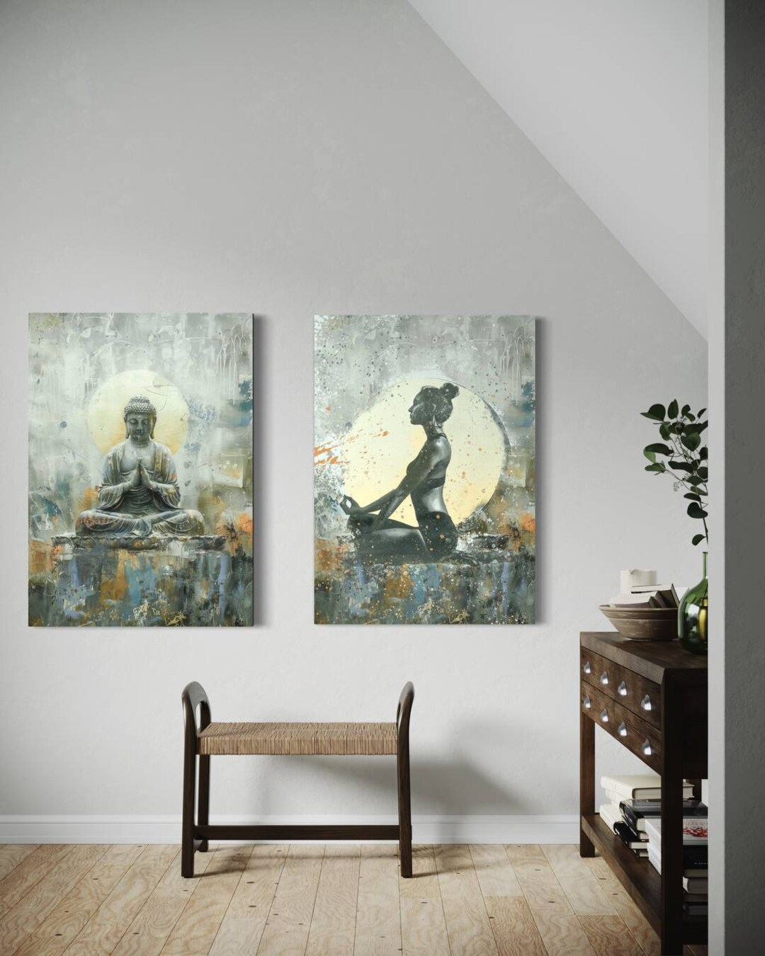 Buddha, Buddha Statue, Yoga Home Poster, Wall Art, Modern Living Room ...