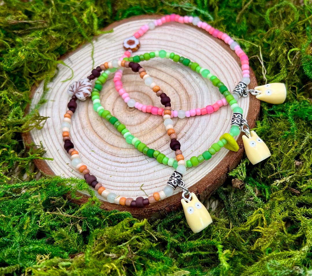 Midori Forest Spirit Stretch Bracelet With Charm - Etsy