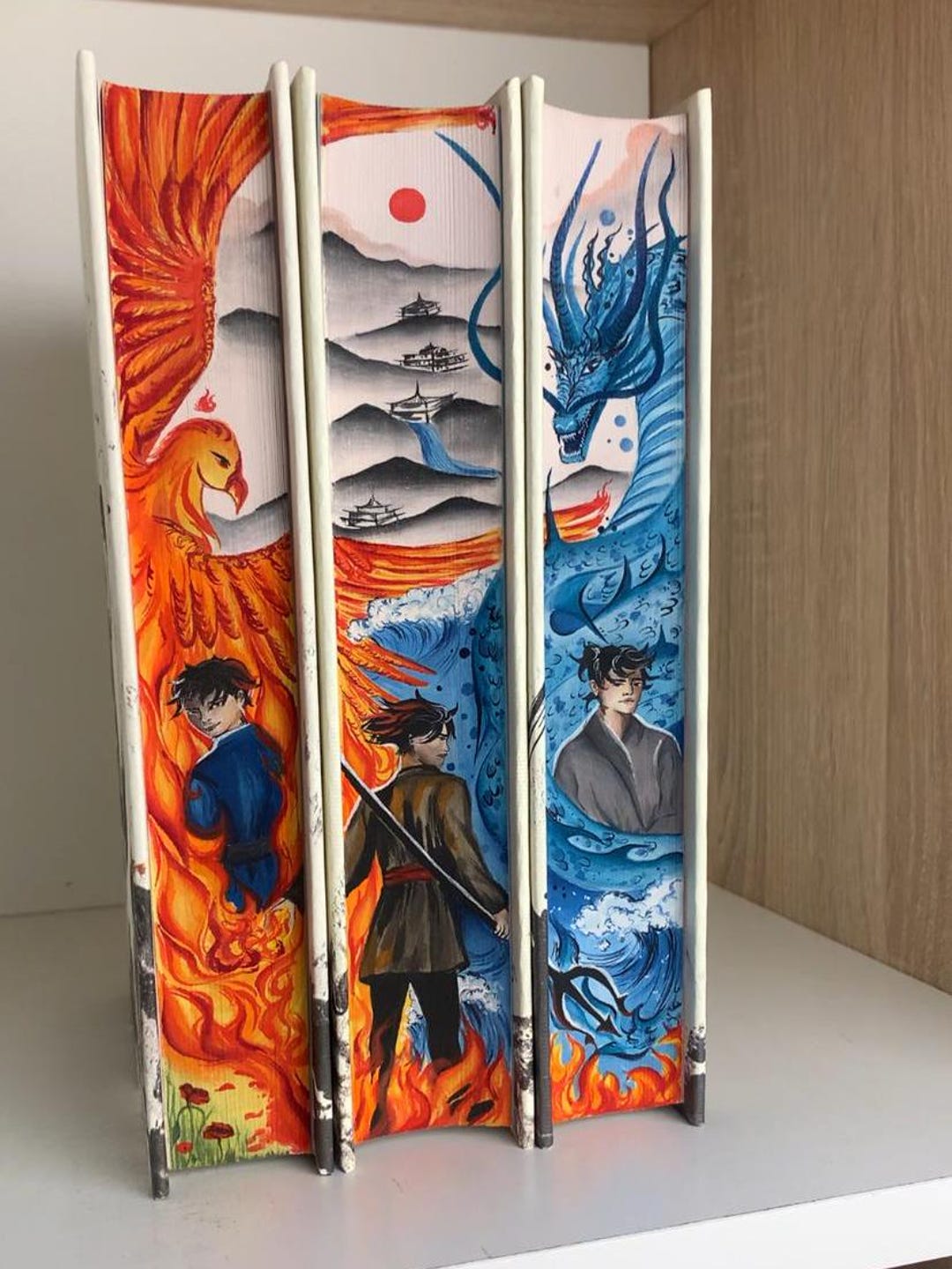 Poppy War Trilogy Custom Fore-edge Set Rin Keju Federation of Mugen ...