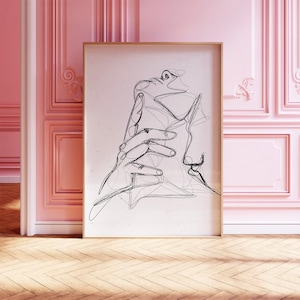 Minimalist LGBTQ Gay Couple Poster - Queer Love Illustration, Intimate ...