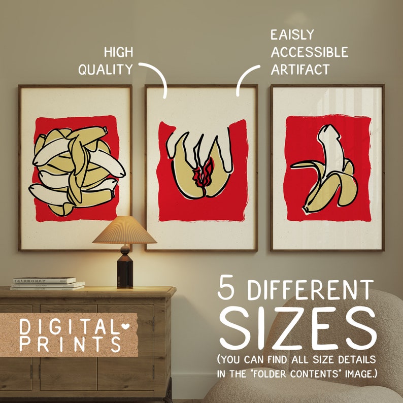 Erotic Banana and Femininity Poster Duo - Bold Erotic Artwork, Modern ...