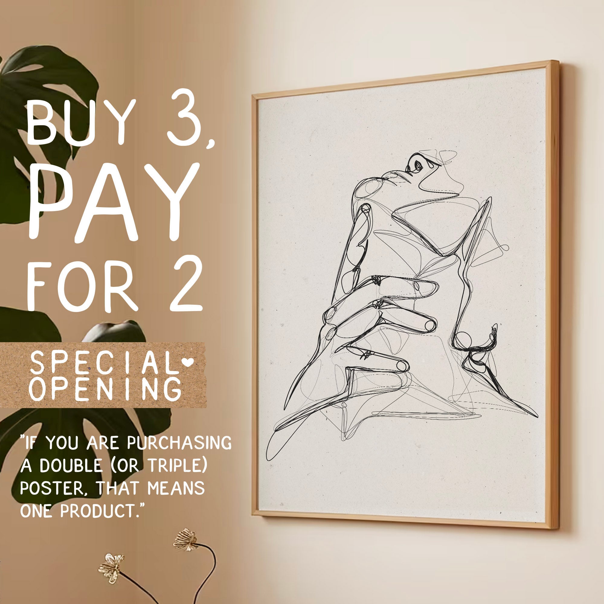 Minimalist LGBTQ Gay Couple Poster Queer Love Illustration, Intimate ...