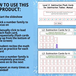 Subtraction Flashcards, Level 2, Math Practice, Math Facts, Flash Cards ...