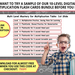 Multiplication Times Table Flashcards, Level 9, Math Practice ...