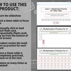 Multiplication Times Table Flashcards, Level 1, Math Practice ...