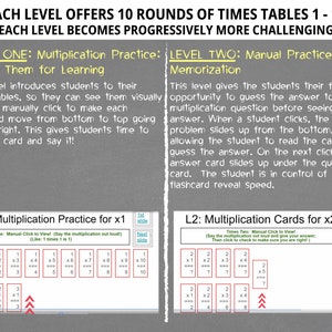 Multiplication Times Table Flashcards, Bundle, Math Practice ...