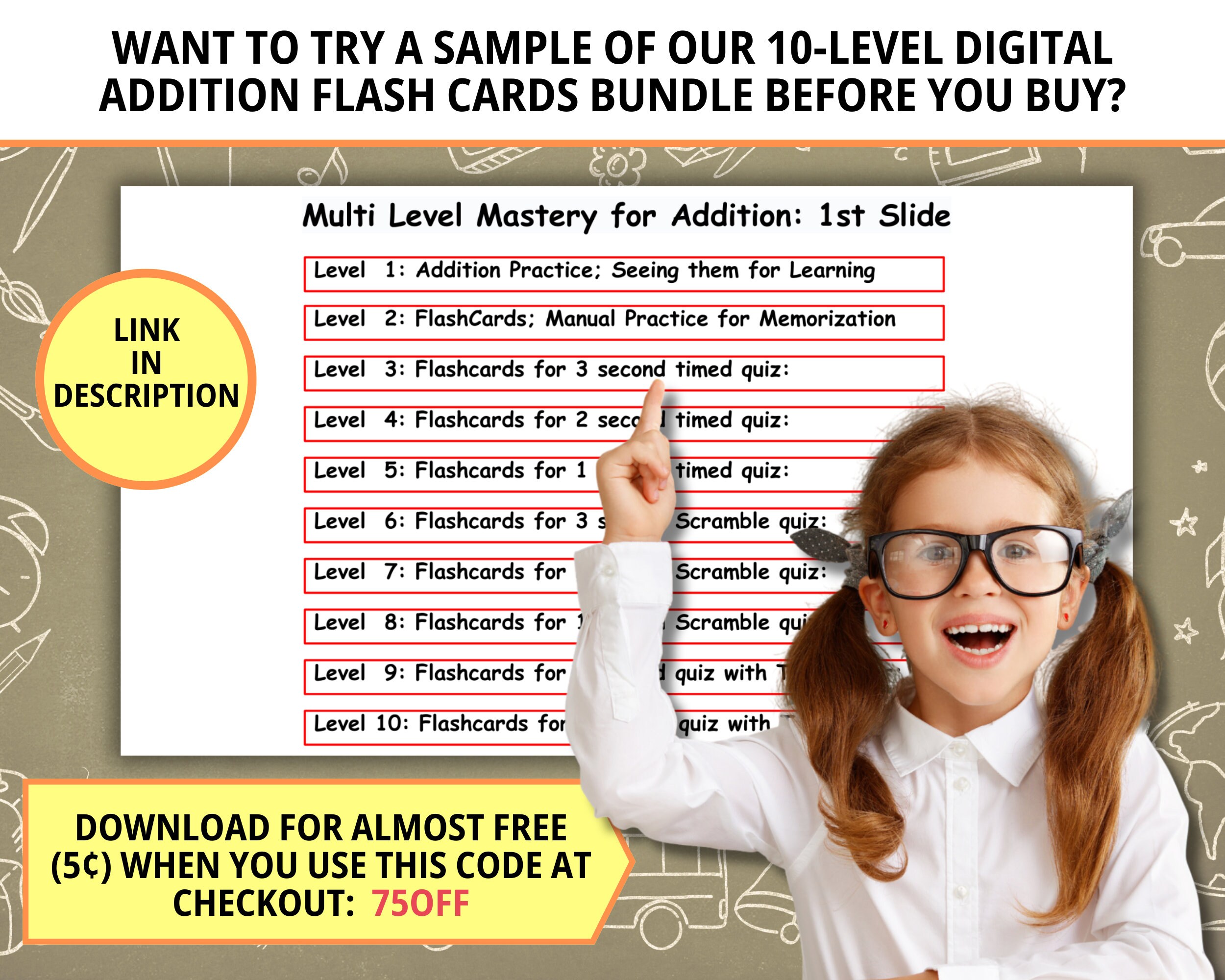 Addition Flashcards, Level 10, Math Practice, Math Facts, Flash Cards ...