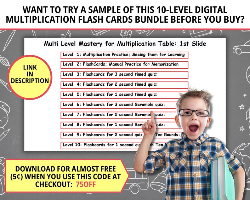 Multiplication Times Table Flashcards, Bundle, Math Practice ...
