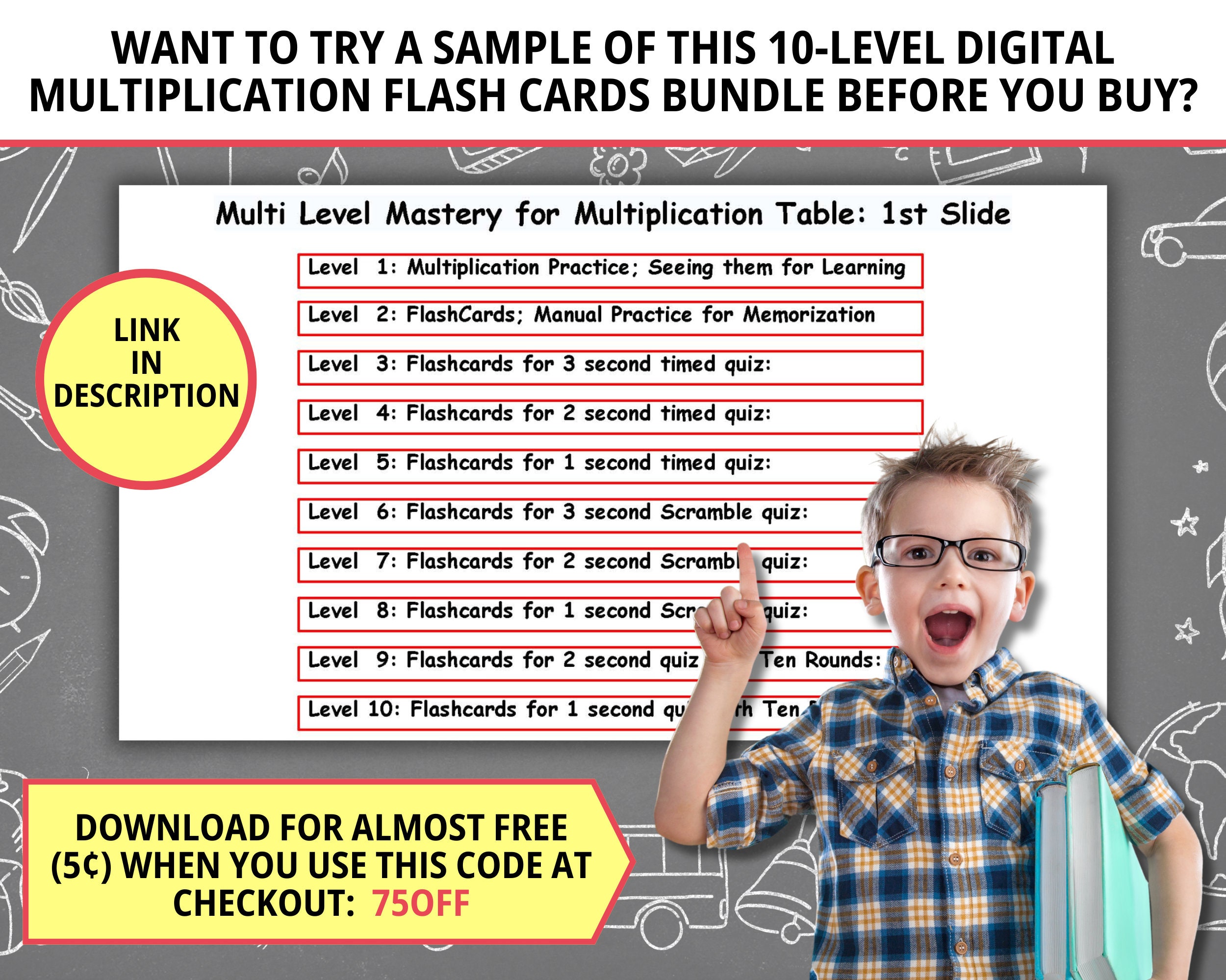 Multiplication Times Table Flashcards, Bundle, Math Practice ...
