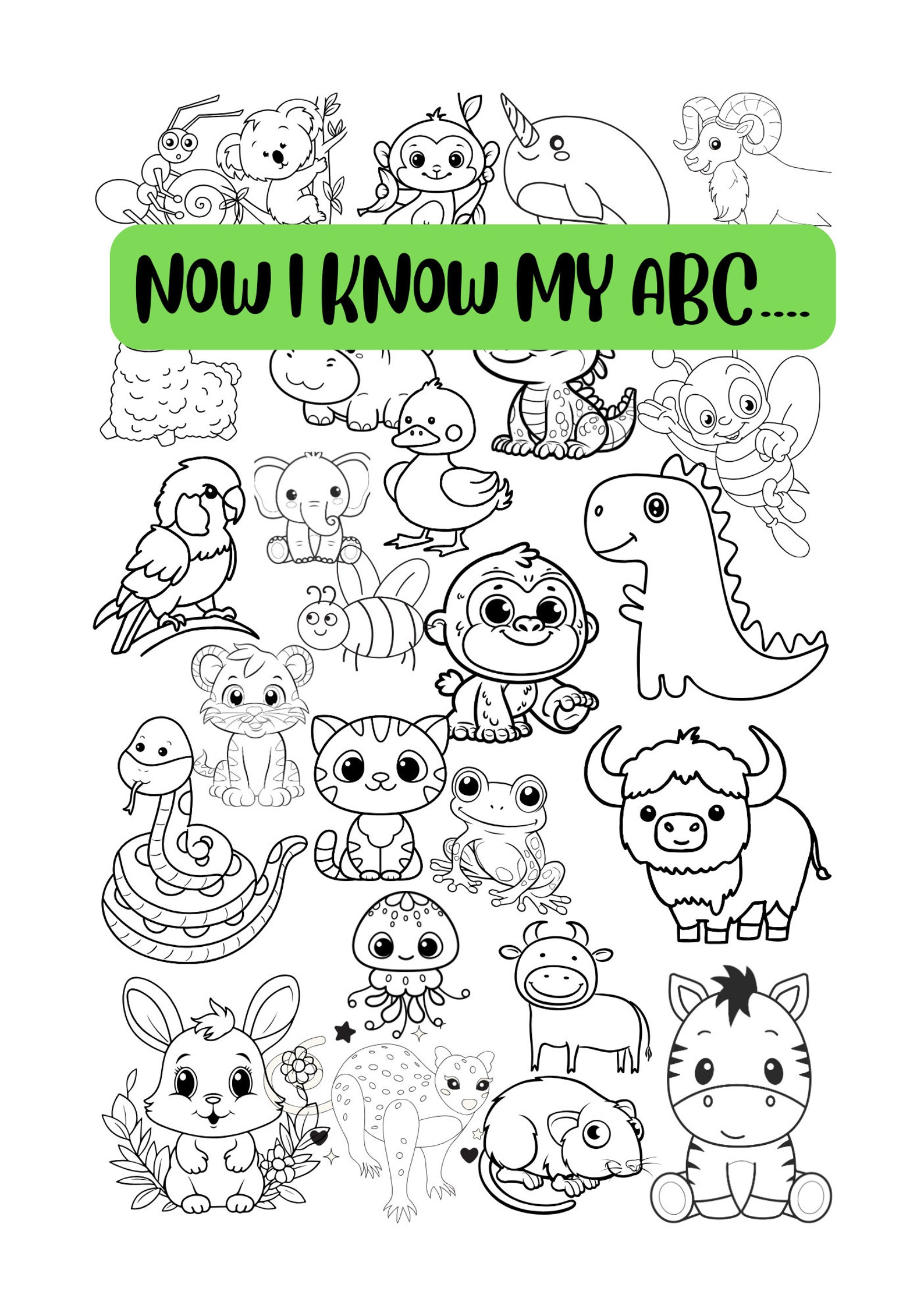 Digital ABC Colouring Book (animals Ed) - Etsy