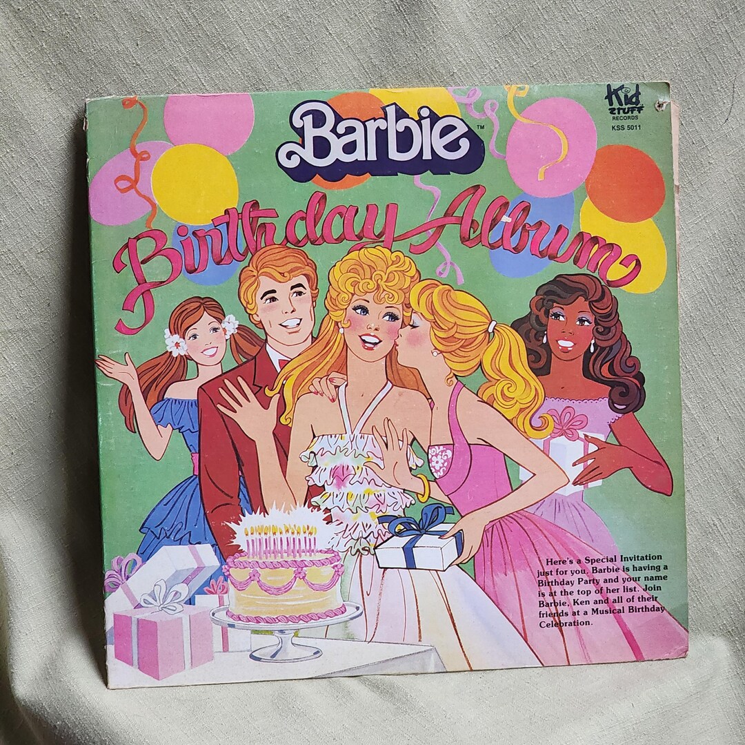 Vintage 1981 Barbie Birthday Album, Two Sided, 6 Songs, Happy Birthday ...