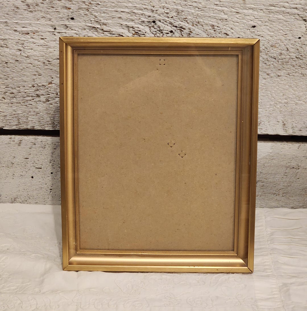 Vintage Gold Metal Shadow Box Frame With Glass, Vertical Portrait or ...