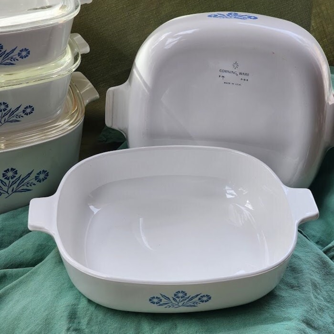 Vintage Like New RARE 1960's Blue Cornflower Corning Ware 9 in P-9-B ...