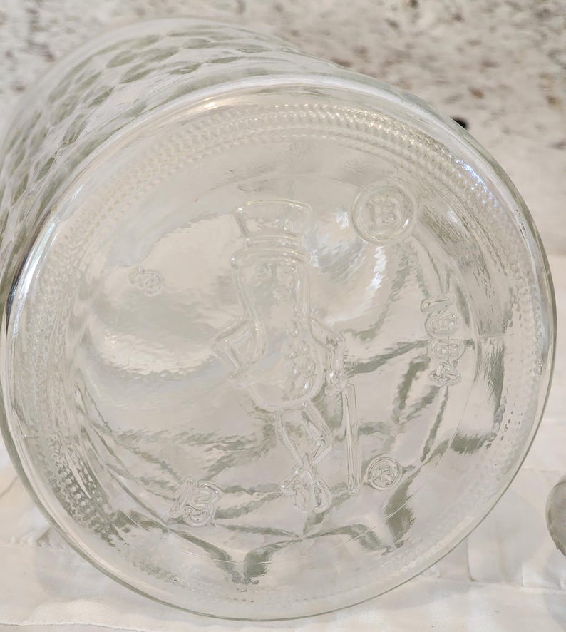 Vintage 1984 Planters Mr. Peanut Glass Jar With Lid, Anchor Hocking ...