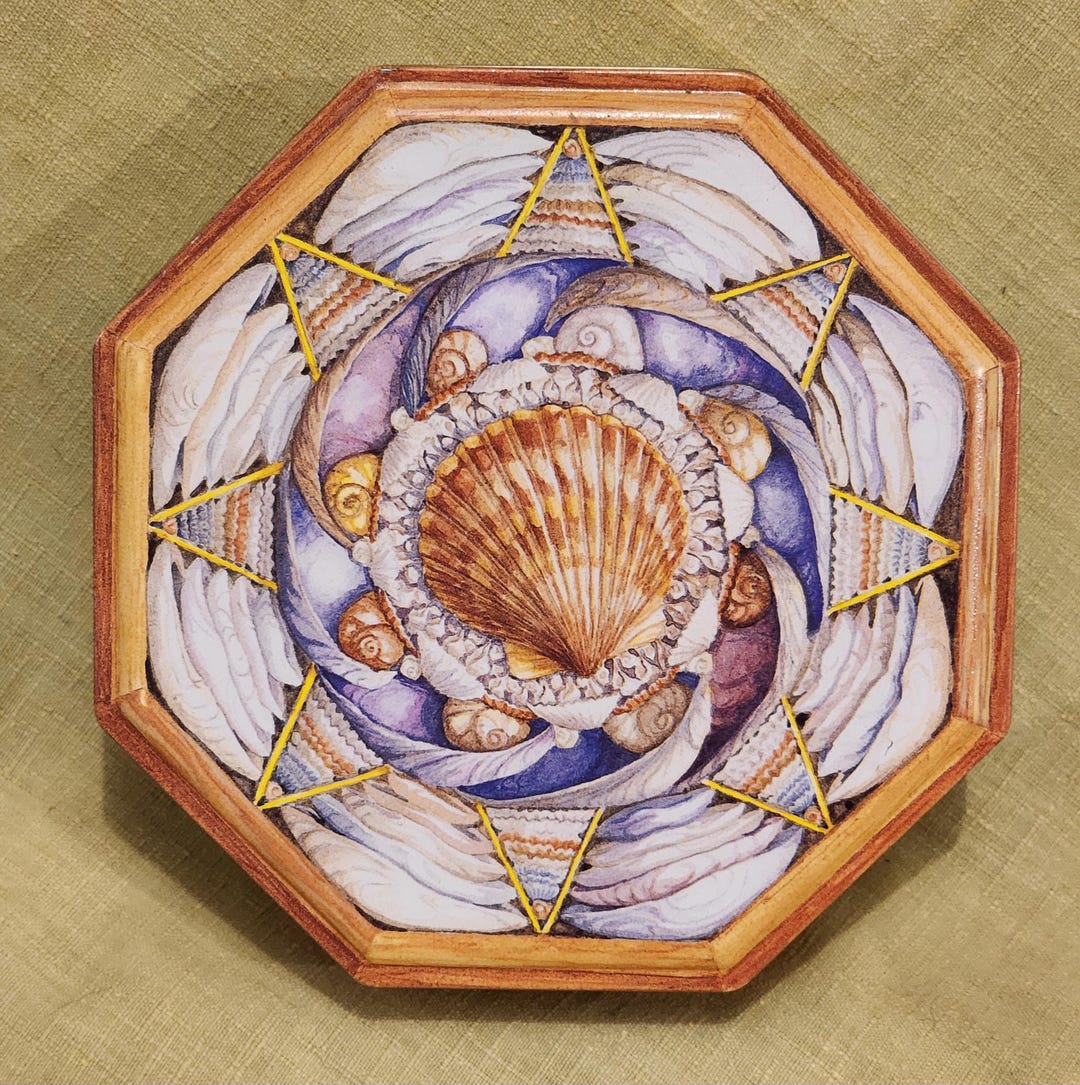 Vintage Nantucket Seashells Octagon Tin Box, A Sailor's Valentine ...