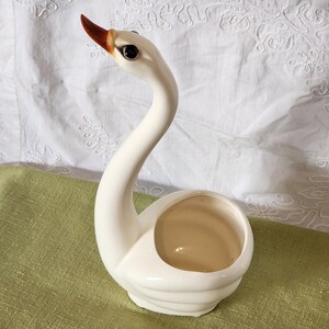 Vintage Ceramic Swan Indoor Plant Pot, Handmade in California, Tall and ...