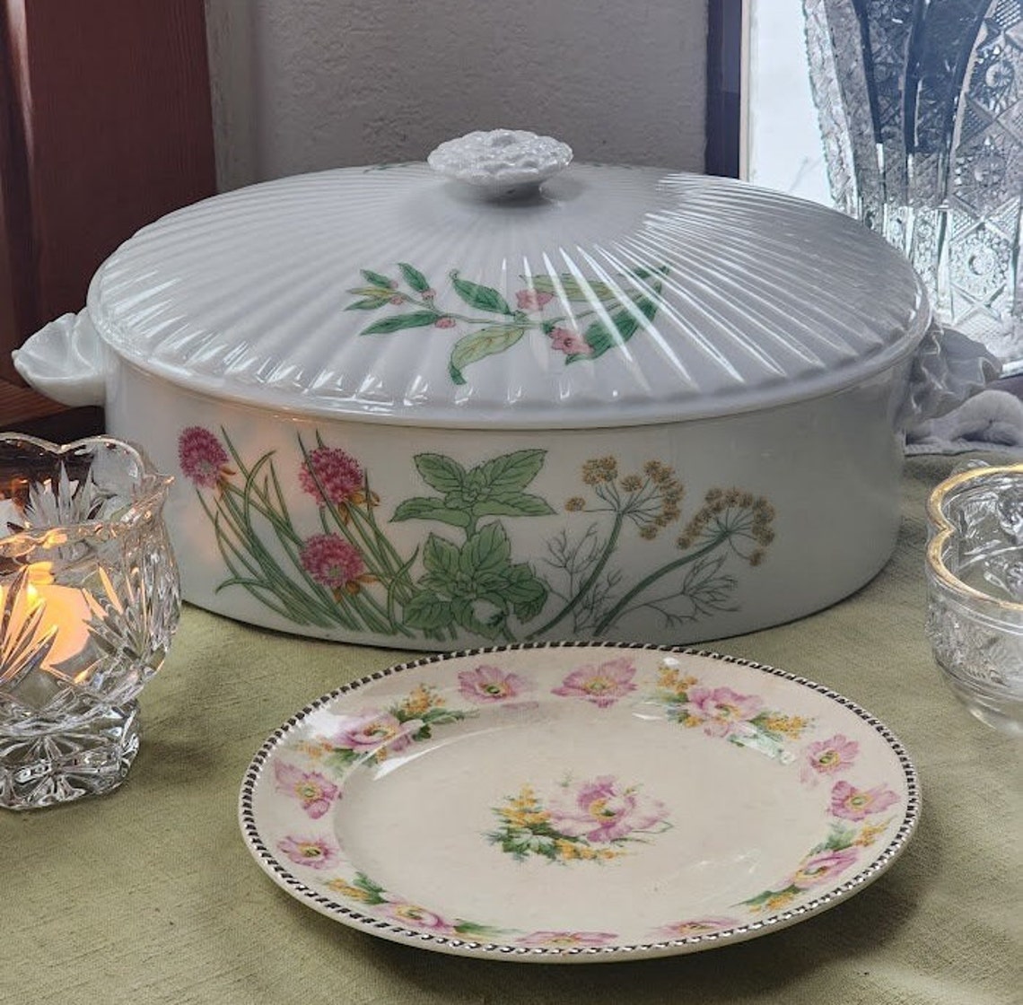 Vintage Shafford Japanese Porcelain Casserole Dish With Lid: Spring ...