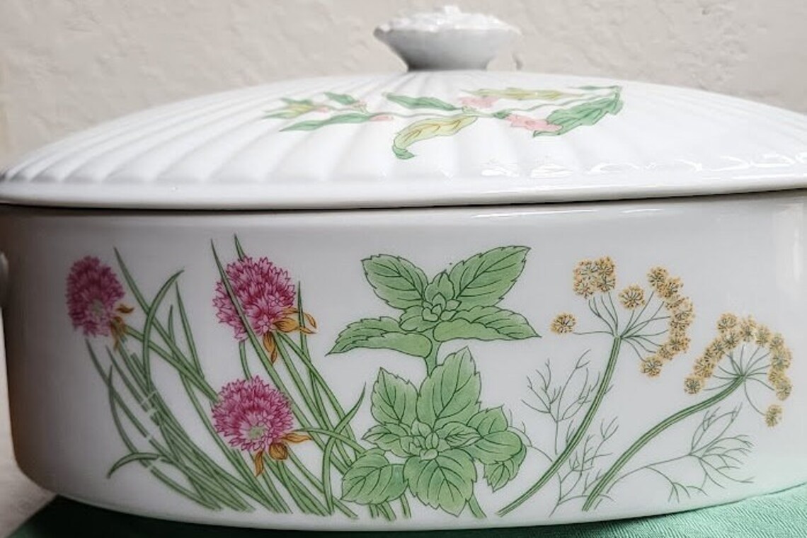 Vintage Shafford Japanese Porcelain Casserole Dish With Lid: Spring ...