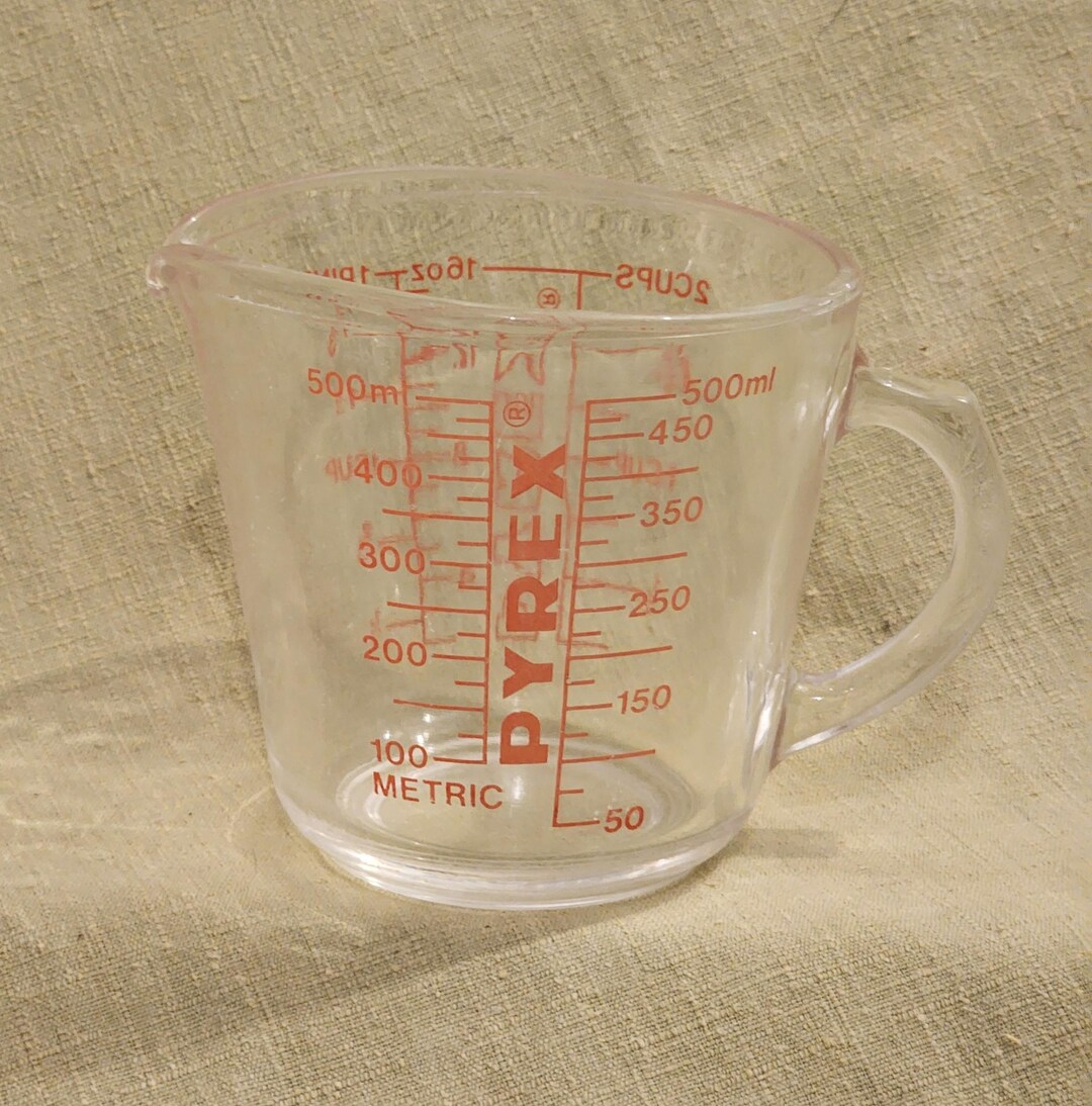 Vintage Pyrex Glass Measuring Cup 516, 2 Cups 500ml Capacity, Red ...