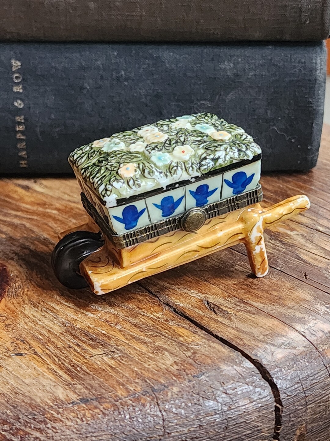 Vintage Ceramic Wheelbarrow Trinket Box: Cottagecore - Etsy