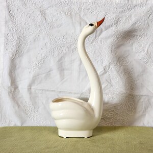 Vintage Ceramic Swan Indoor Plant Pot, Handmade in California, Tall and ...