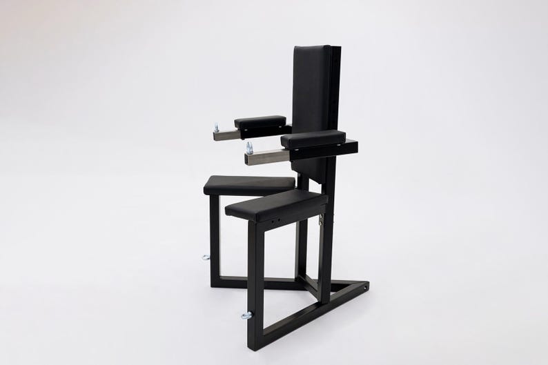 Bdsm Bondage Chair Steel Restraint Seat With Cuffs And Neck Stock Etsy