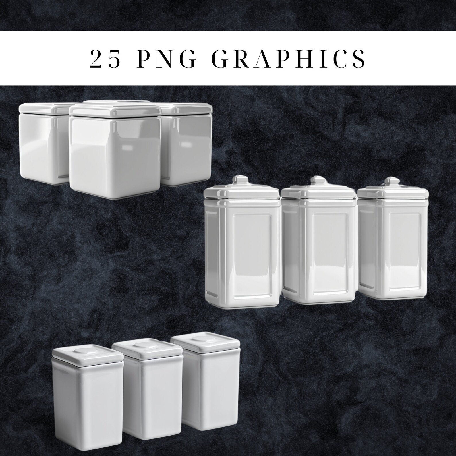 White Canisters and Jars Mockup Clipart/300 DPI Png's/kitchen Clipart ...