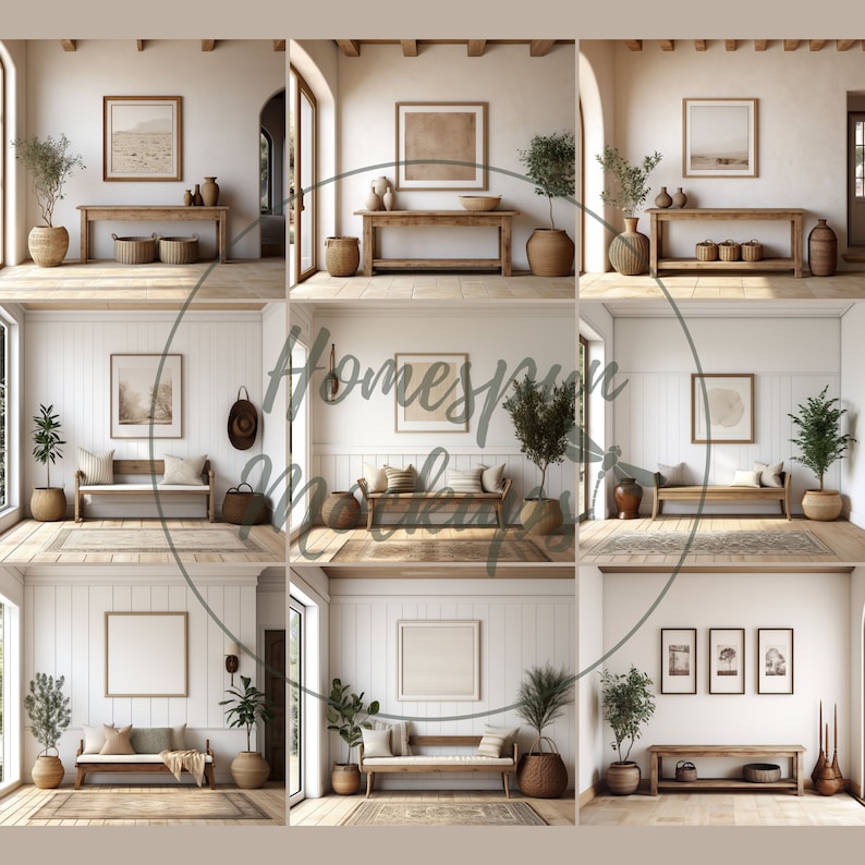 Canva Rustic Entryway Mockup Template/canva Drop and Drag Foyer Mockup ...